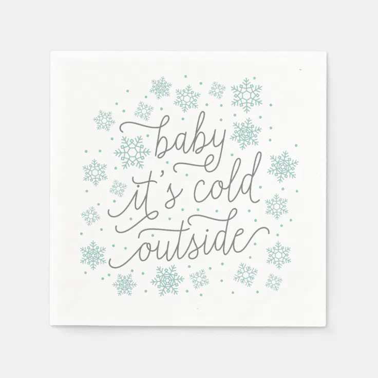 Baby It's Cold Outside Winter Baby Shower Decor Paper Napkins | Zazzle