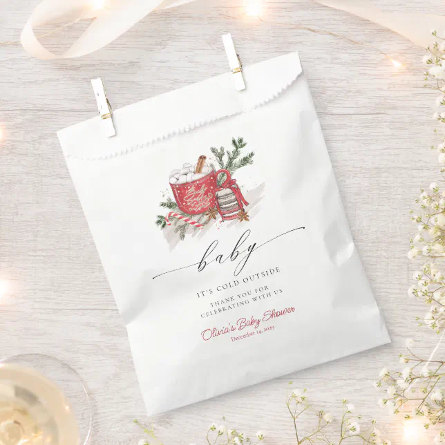 Baby Its Cold Outside Winter Baby Shower Favor Bag | Zazzle