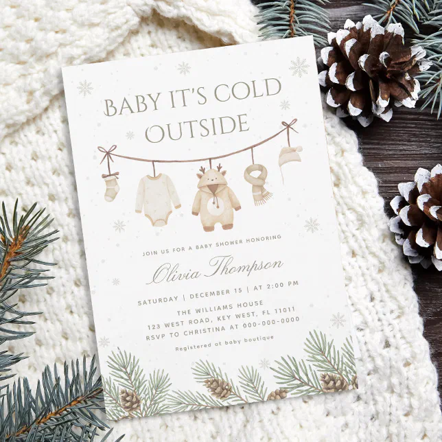 Baby It's Cold Outside Winter Baby Shower Invitation | Zazzle