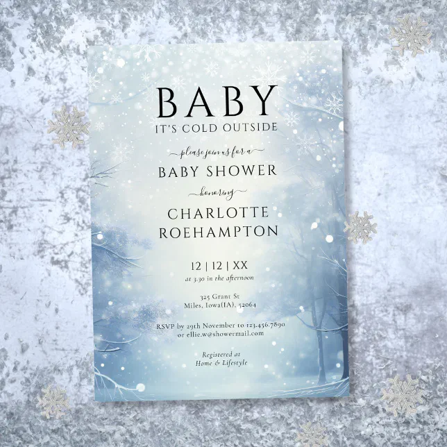 Baby Its Cold Outside Winter Baby Shower Invitation | Zazzle