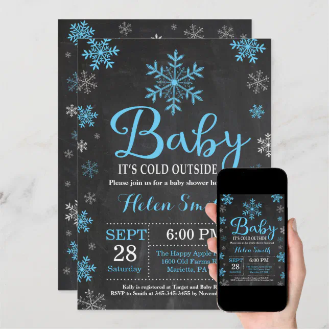 Baby Its Cold Outside Winter Baby Shower Invitation | Zazzle