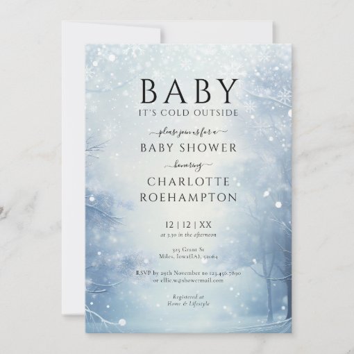 Baby Its Cold Outside Winter Baby Shower Invitation | Zazzle