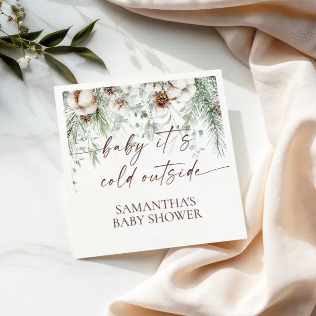 Baby It's Cold Outside Winter Baby Shower Napkins | Zazzle