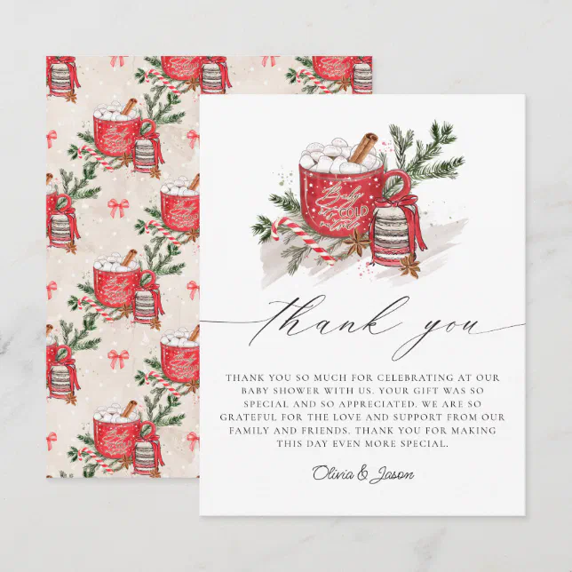 Baby It's Cold Outside Winter Baby Shower Thank You Card | Zazzle