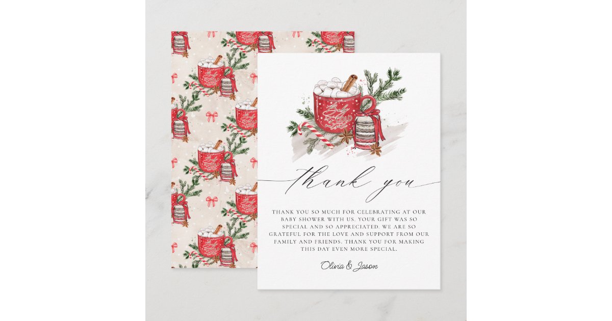 Baby It's Cold Outside Winter Baby Shower Thank You Card | Zazzle