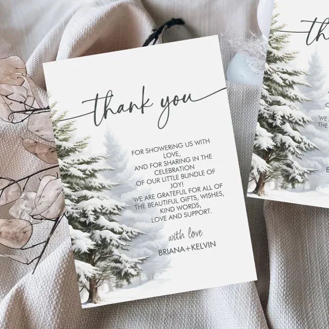 Baby Its Cold Outside Winter Baby Shower Thank You Invitation | Zazzle