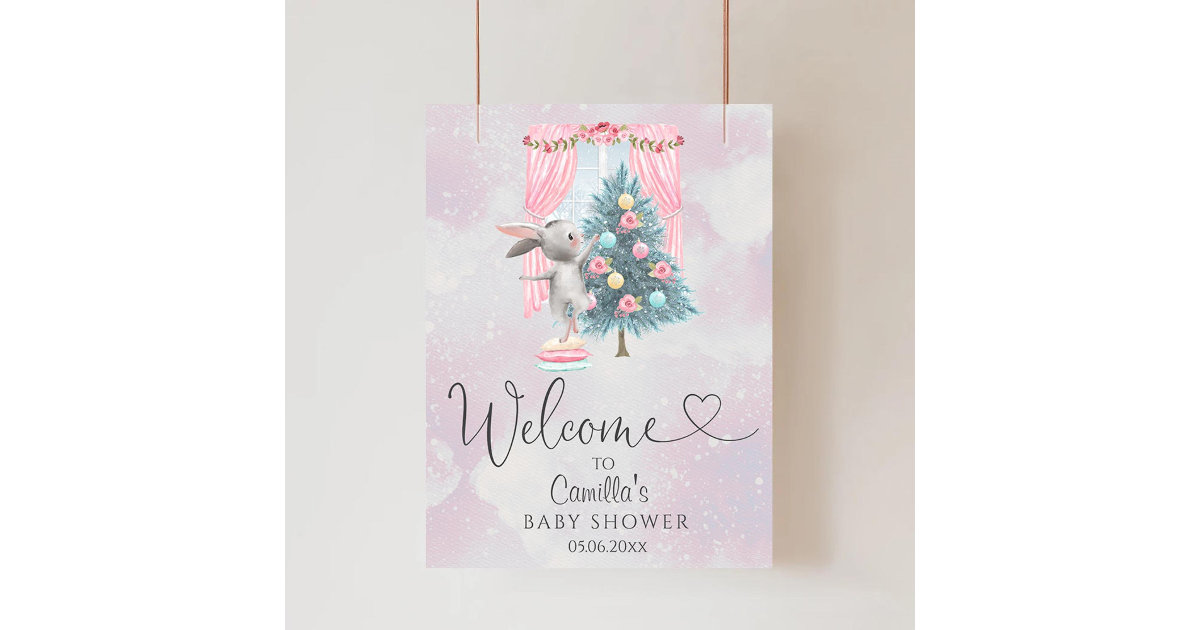 Baby It's Cold Outside Winter Baby Shower Welcome Poster | Zazzle