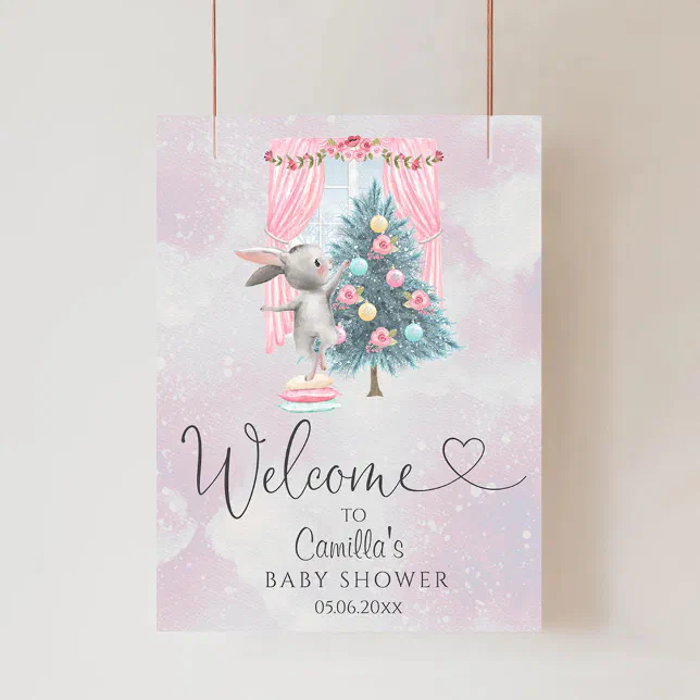 Baby It's Cold Outside Winter Baby Shower Welcome Poster | Zazzle