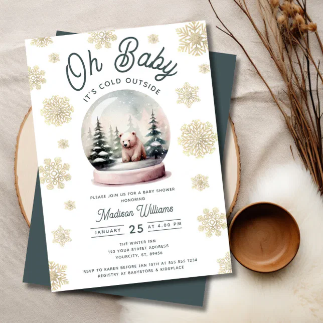 Baby It's Cold Outside Winter Snow Baby Shower Invitation | Zazzle