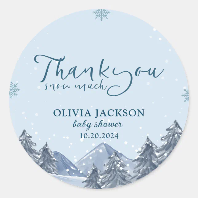 Baby its cold outside winter snowflake baby shower classic round ...