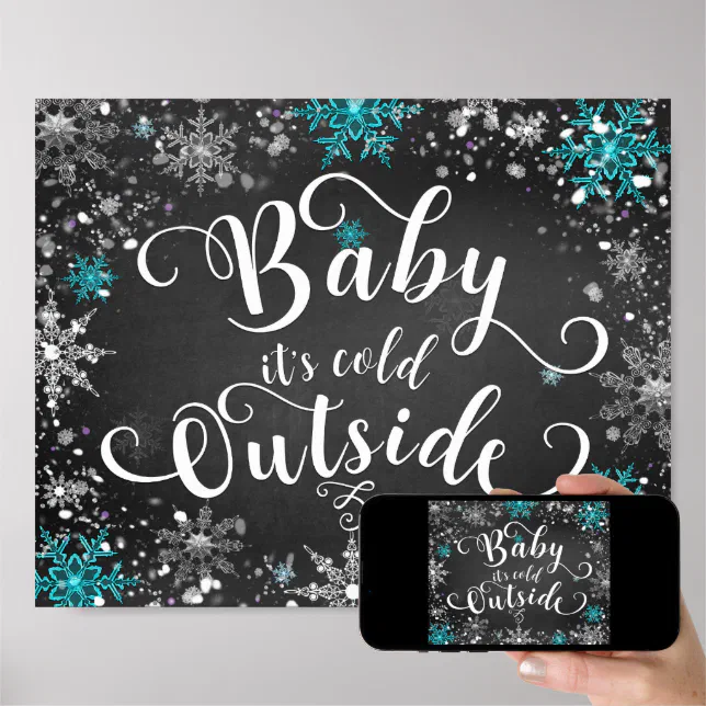 Baby it's Cold Outside Winter Snowflake Table Sign | Zazzle