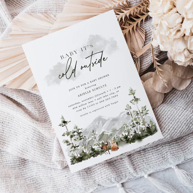 Baby It's Cold Outside | Winter Wonderful Shower Invitation | Zazzle