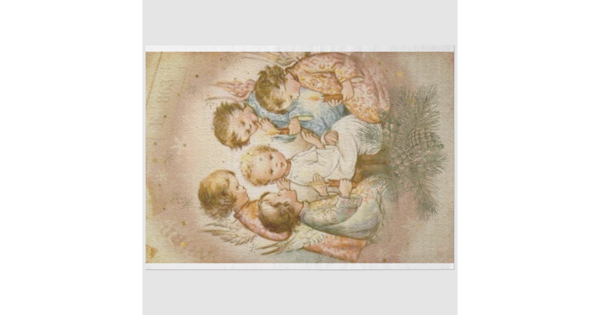 Baby Jesus and Cute Children On Christmas Eve Tissue Paper | Zazzle