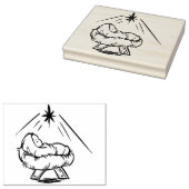 Baby Jesus in a manger pattern art stamp | Zazzle