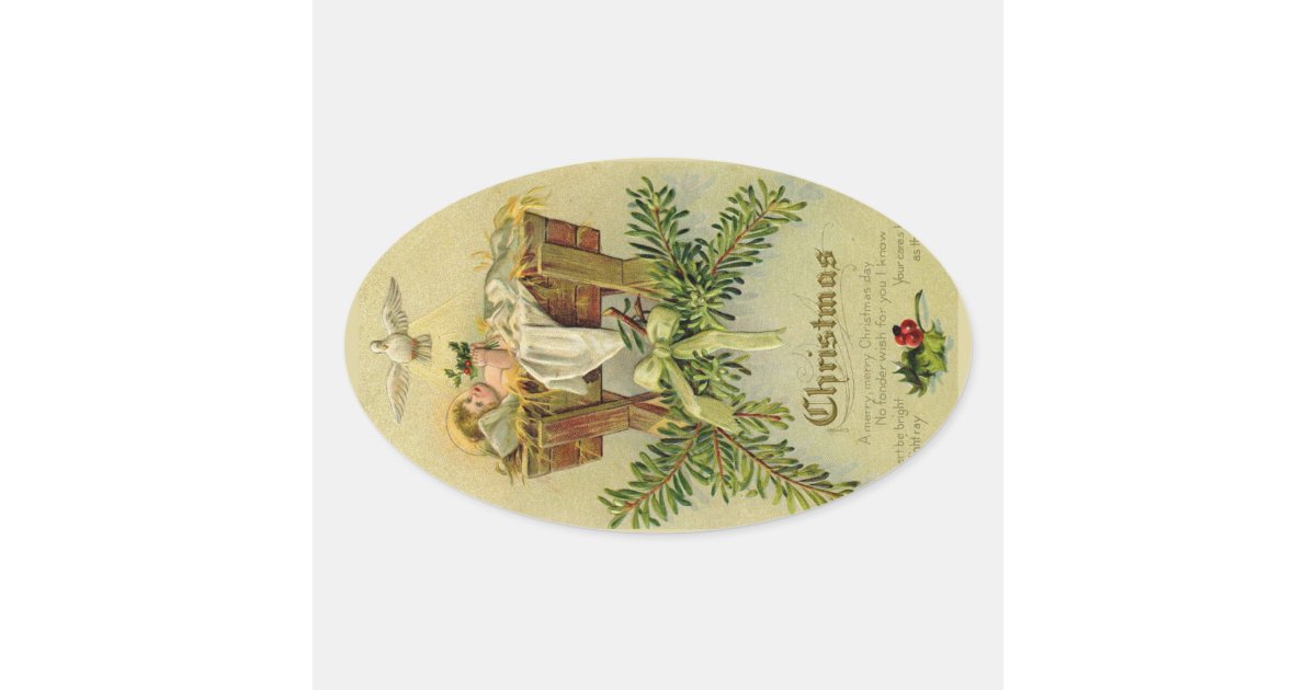 Baby Jesus Oval Sticker | Zazzle