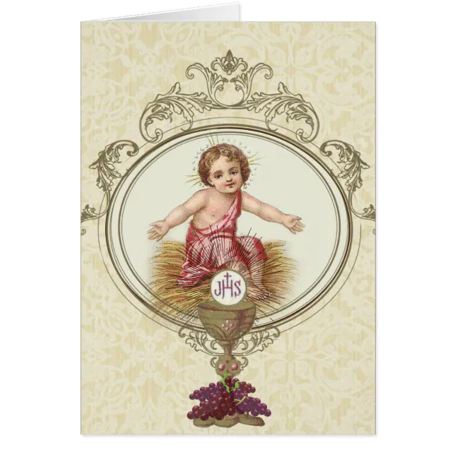 Baby Jesus with Holy Chalice & Host Religious | Zazzle