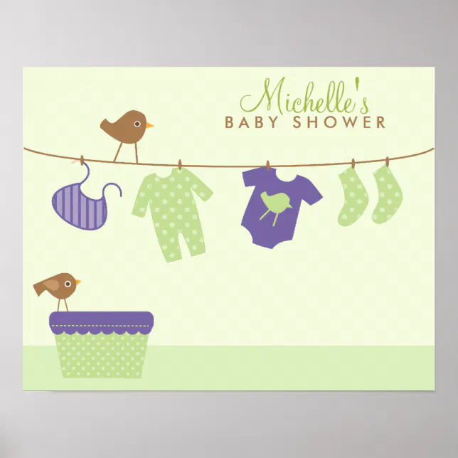 Baby Laundry Baby Shower Welcome Sign | Zazzle