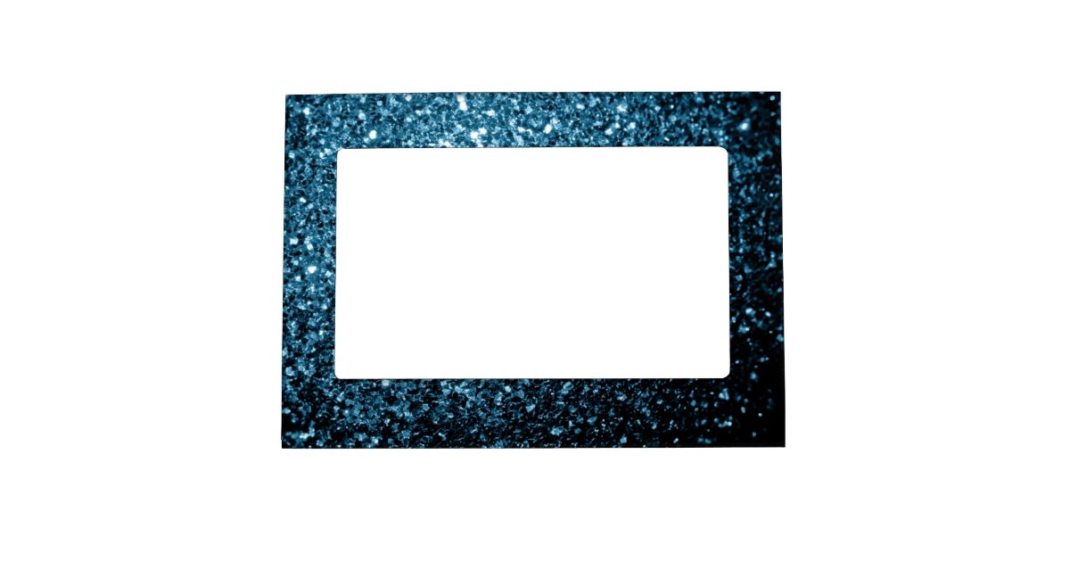 Baby light blue faux glitter sparkles magnetic frame | Zazzle