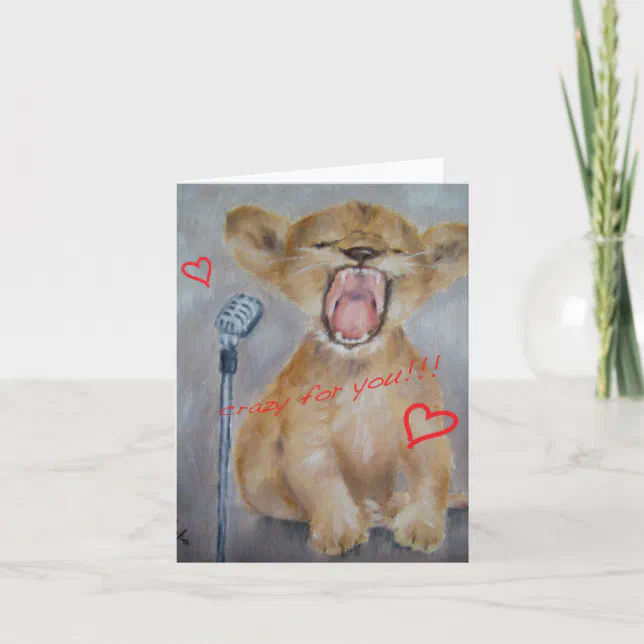 Baby Lion Valentine's Day Card | Zazzle