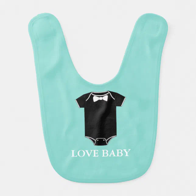 BABY & Little Man Shower Party Love Baby Baby Bib | Zazzle
