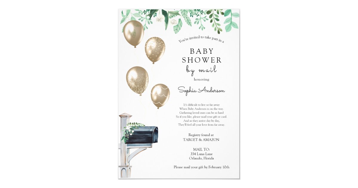 Baby Long Distance Shower by Mail Invitation | Zazzle.com