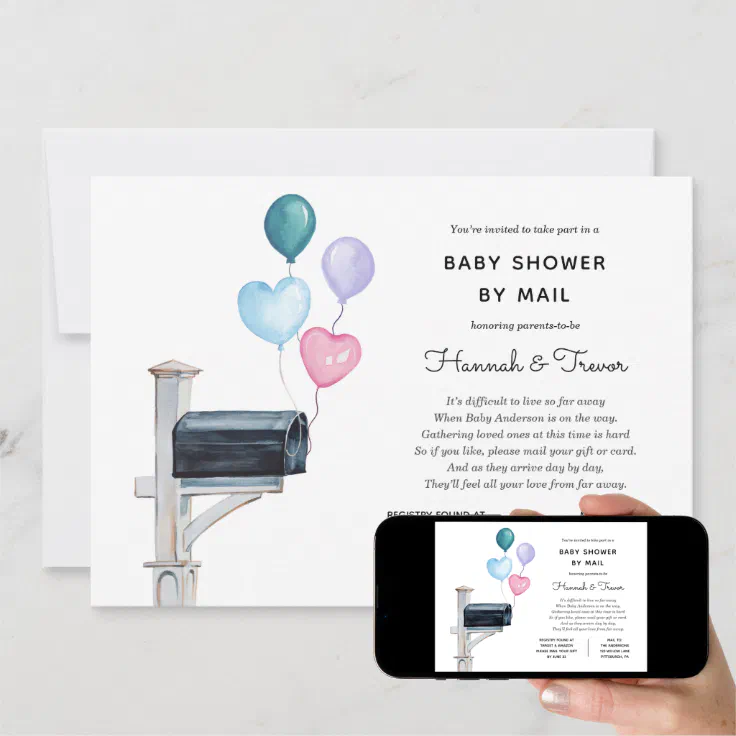 Baby Long Distance Shower by Mail Invitation | Zazzle