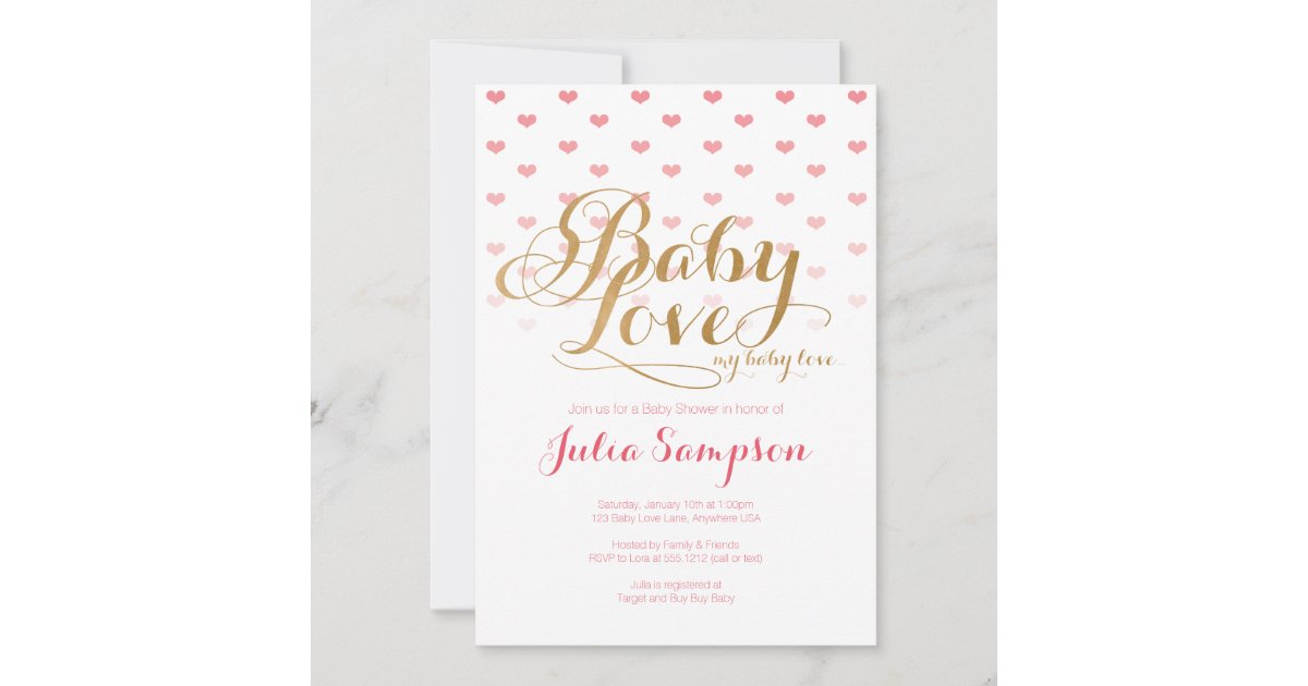 Baby Love Baby Shower Invitation | Zazzle