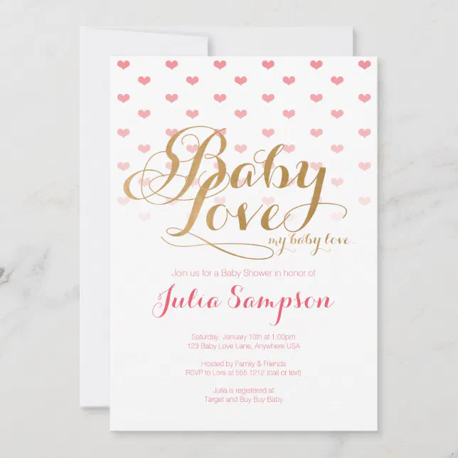 Baby Love Baby Shower Invitation | Zazzle