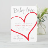 Baby Love Heart Baby Shower Invitation | Zazzle