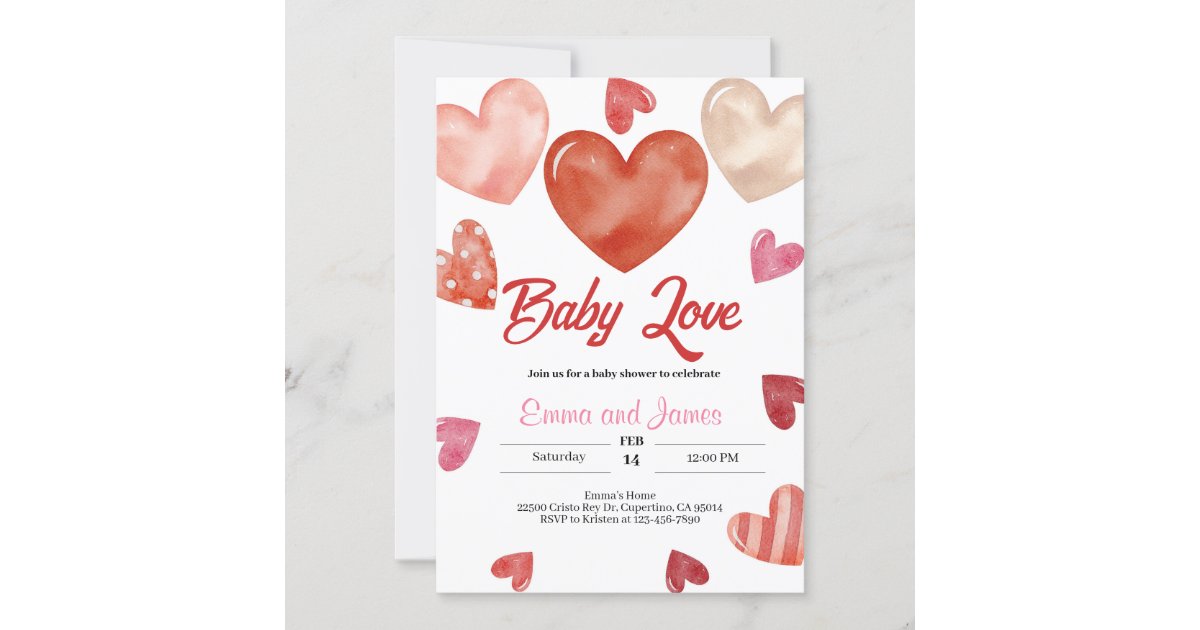 Baby Love Valentines Baby Shower Invitation | Zazzle