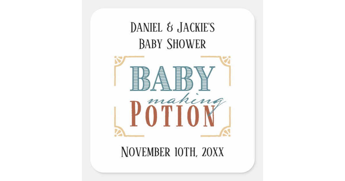 Baby Making Potion Baby Shower Vintage Label | Zazzle