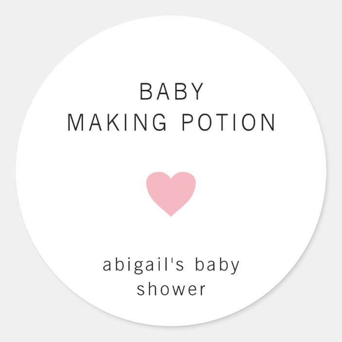 Baby Making Potion Modern Pink Girl Baby Shower Classic Round Sticker ...