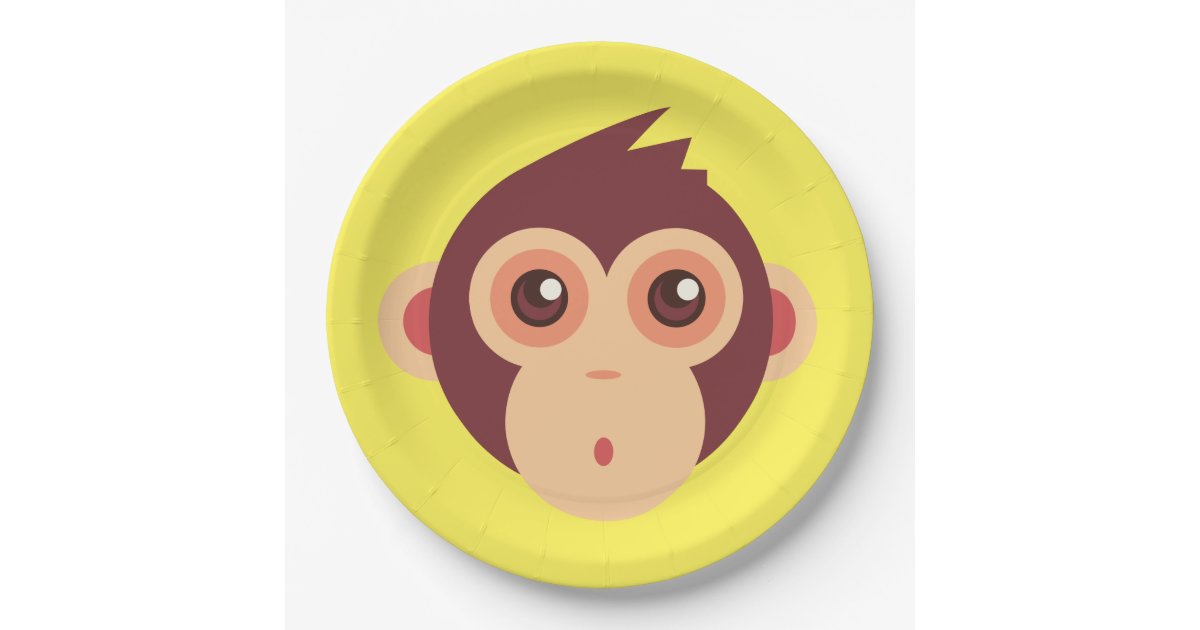 Baby Monkey Face Paper Plates | Zazzle