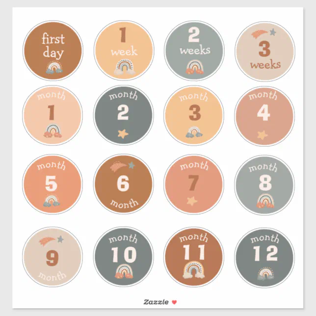 Baby Monthly Milestone Stickers | Zazzle