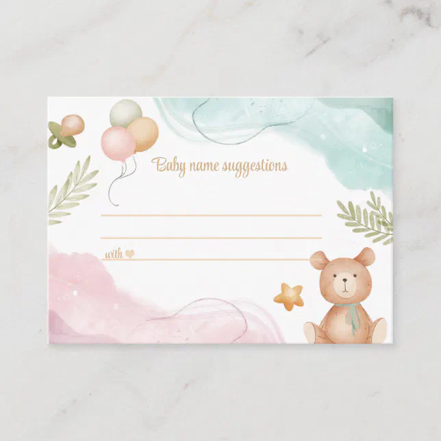 Baby Name Suggestion Card | Zazzle