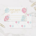 Baby Name Suggestions Card for Baby Shower | Zazzle