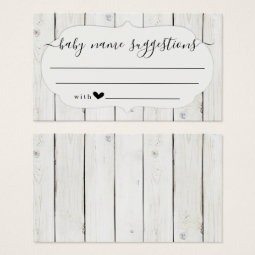 Baby Name Suggestions Card for Baby Shower | Zazzle