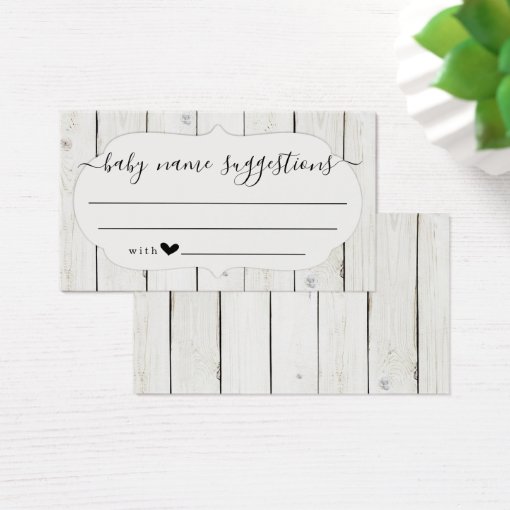 Baby Name Suggestions Card for Baby Shower | Zazzle