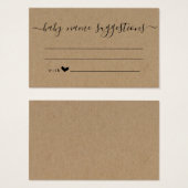 Baby Name Suggestions Card for Baby Shower | Zazzle