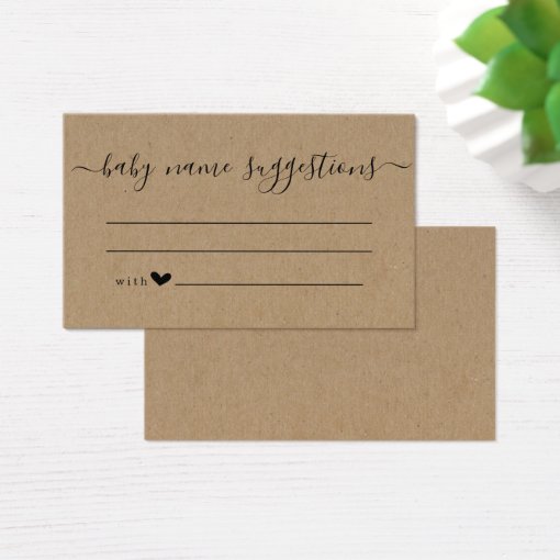 Baby Name Suggestions Card for Baby Shower | Zazzle