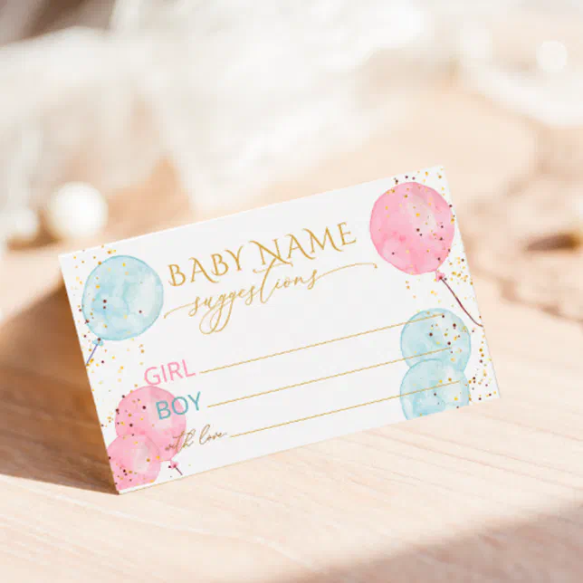 Baby Name Suggestions Card for Baby Shower | Zazzle