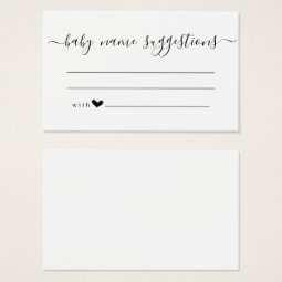 Baby Name Suggestions Card for Baby Shower | Zazzle