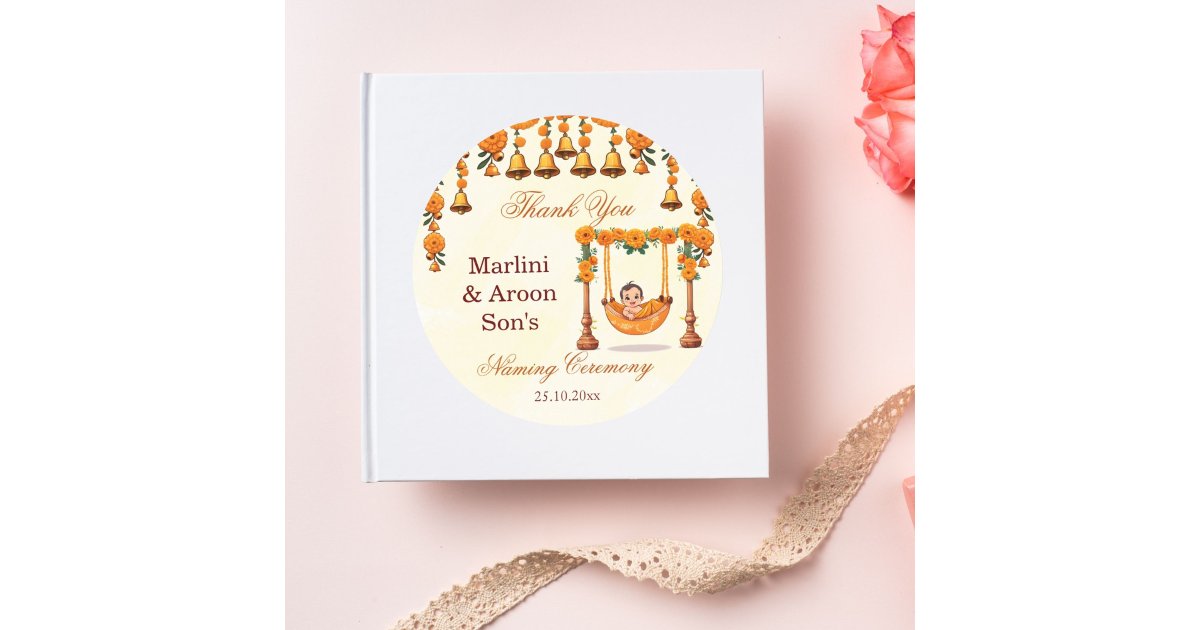 Baby Naming Cradle Indian Ceremony favor Classic Round Sticker | Zazzle