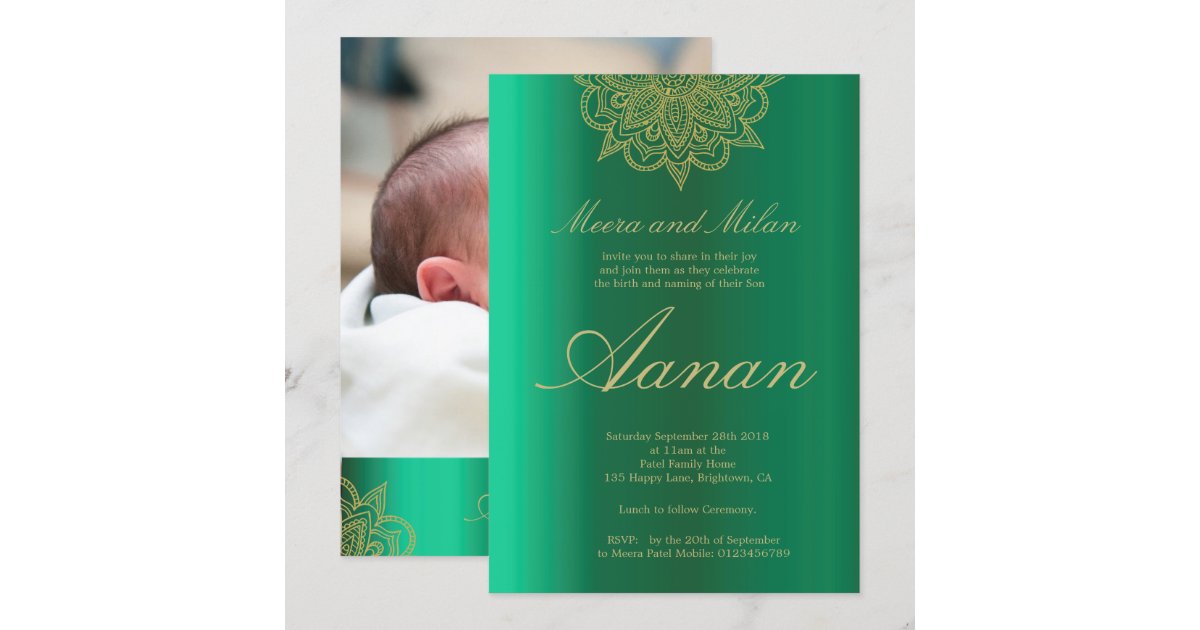 Baby Naming Namkaran Photo Ceremony Invitation | Zazzle