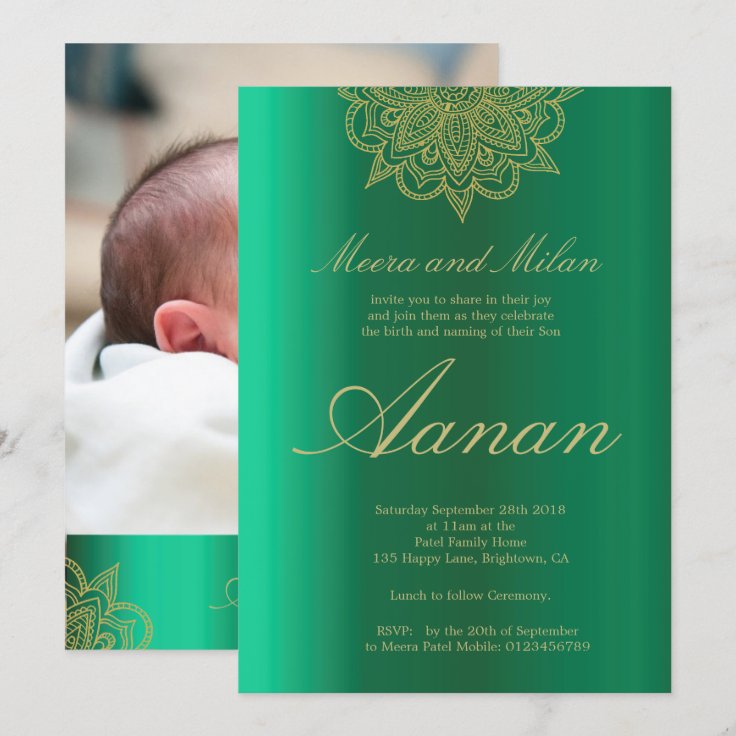 Baby Naming Namkaran Photo Ceremony Invitation | Zazzle