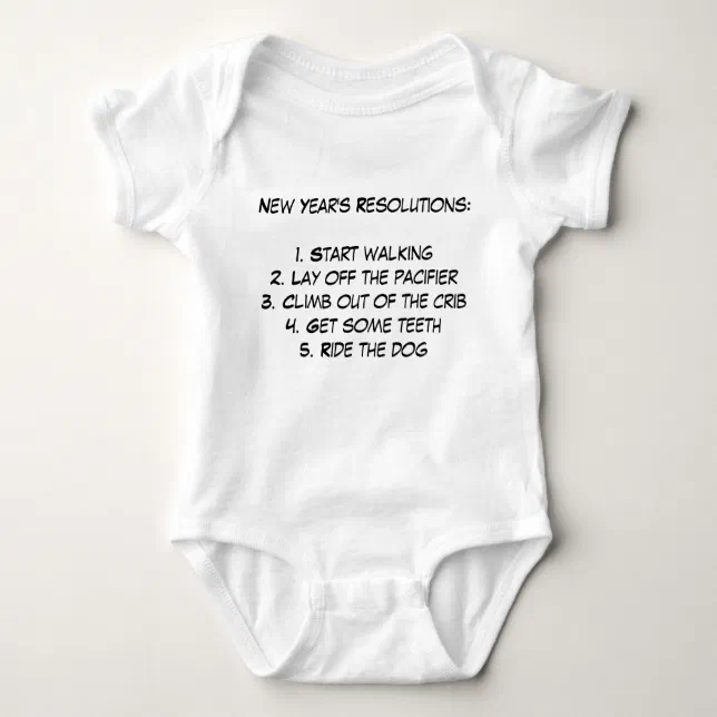 Baby New Year's Resolutions Baby Bodysuit | Zazzle