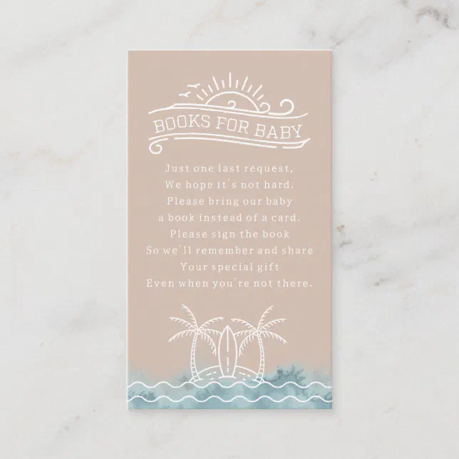 Baby On Board Book Request Pink Baby Shower Enclosure Card | Zazzle