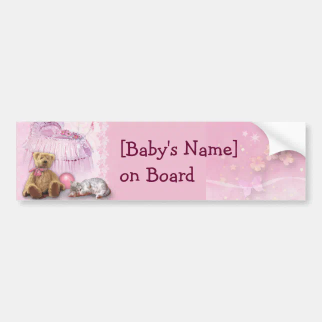Baby on Board (customizable) Bumper Sticker | Zazzle