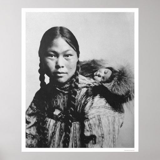 Baby On Eskimo Mom's Back 1906 Poster | Zazzle