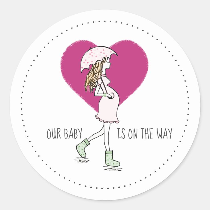 Baby On The Way Classic Round Sticker | Zazzle